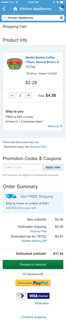 Ecommerce Mobile App Shopping Carts Design Gallery | Smiley Cat