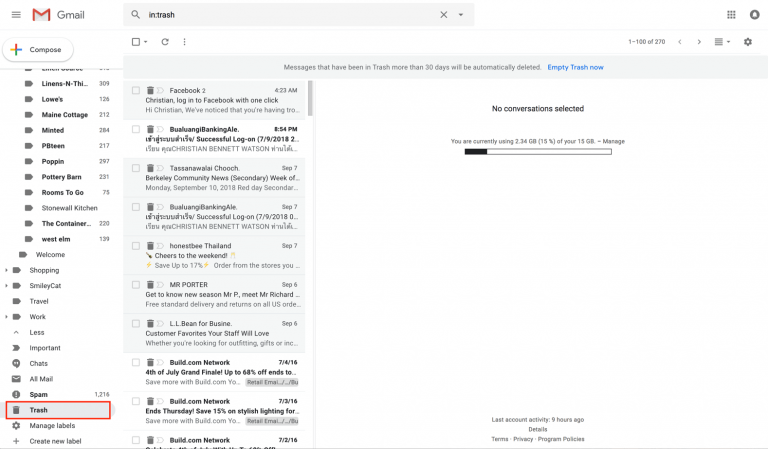How to Mass Delete All the Emails in a Folder in Gmail | Smiley Cat